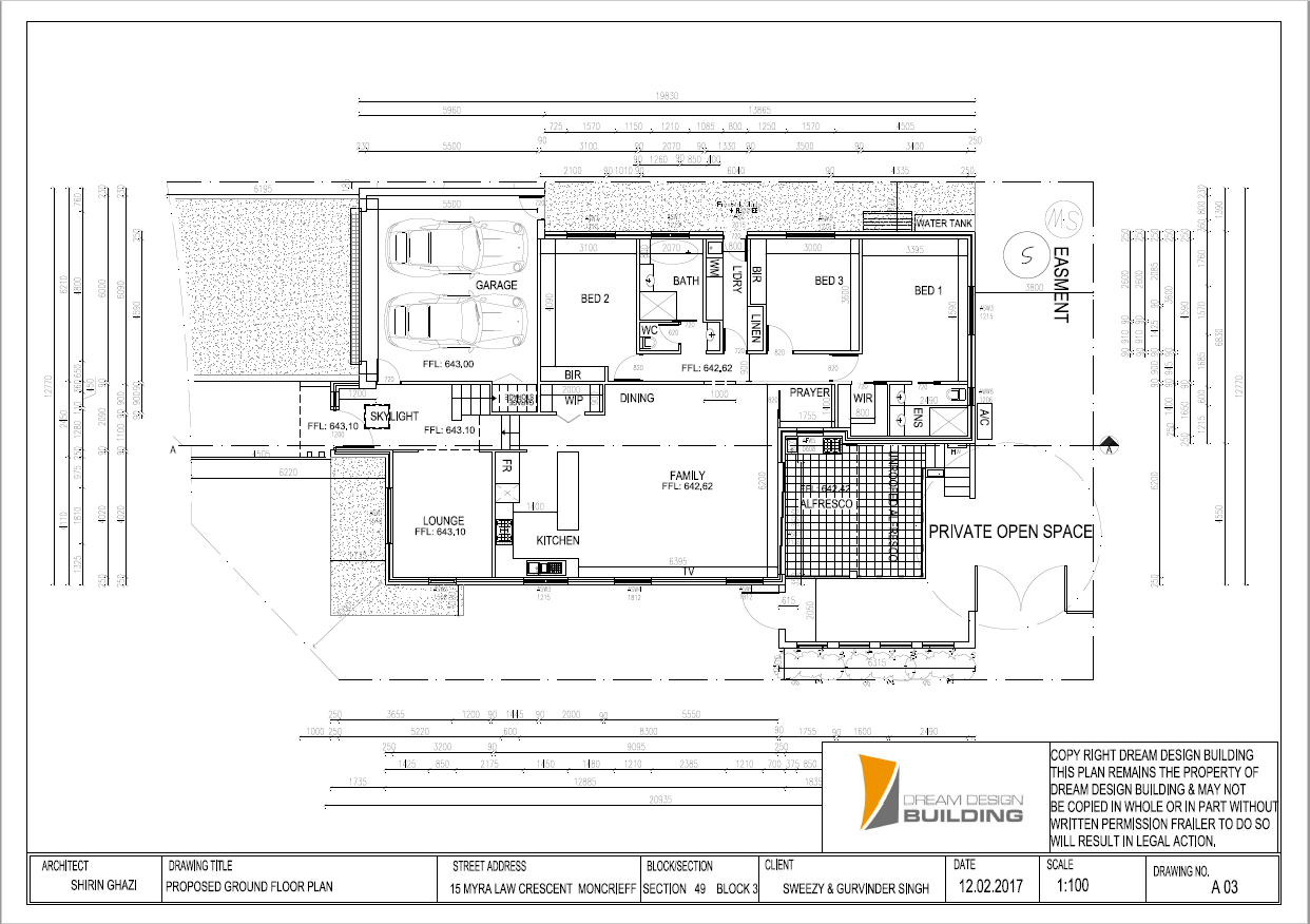 Block 3 Section 49 Moncrieff – Dream Design Building CRM